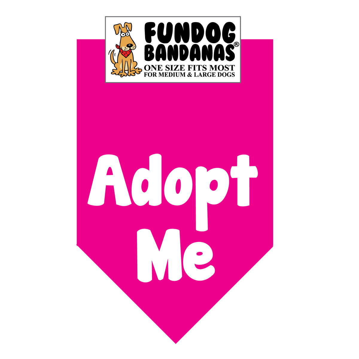 Adopt Me (white ink) Bandana (classic style) – FunDog Bandanas (DogPerk)